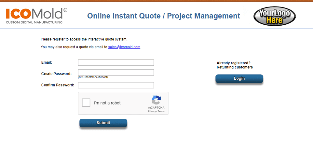 branded login page - ICOMold®